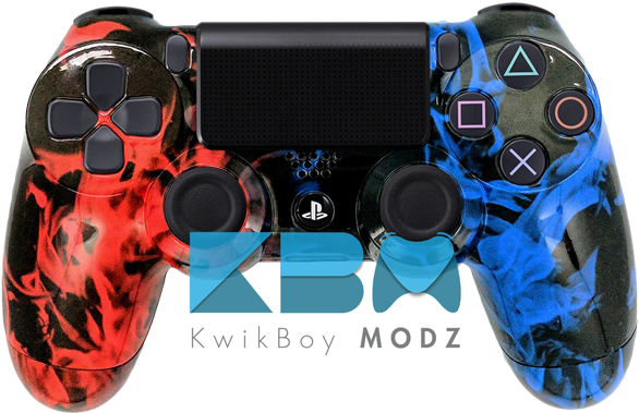Download Custom Red Blue Inferno Ps4 Controller - Led Camo Ps4 ...