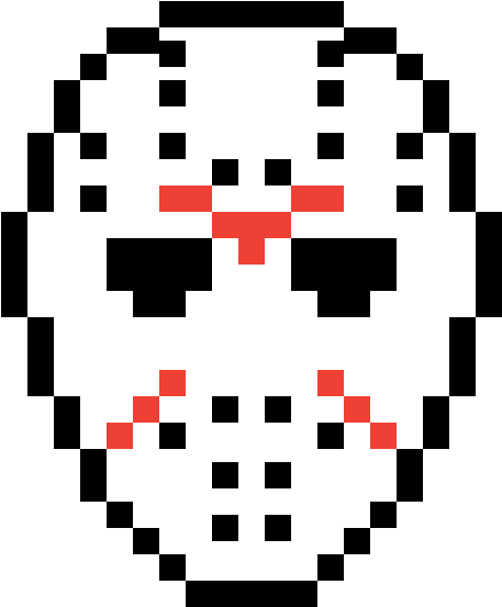Download Jason Voorhes Hockey Mask - Jason Mask Pixel Art | Transparent ...