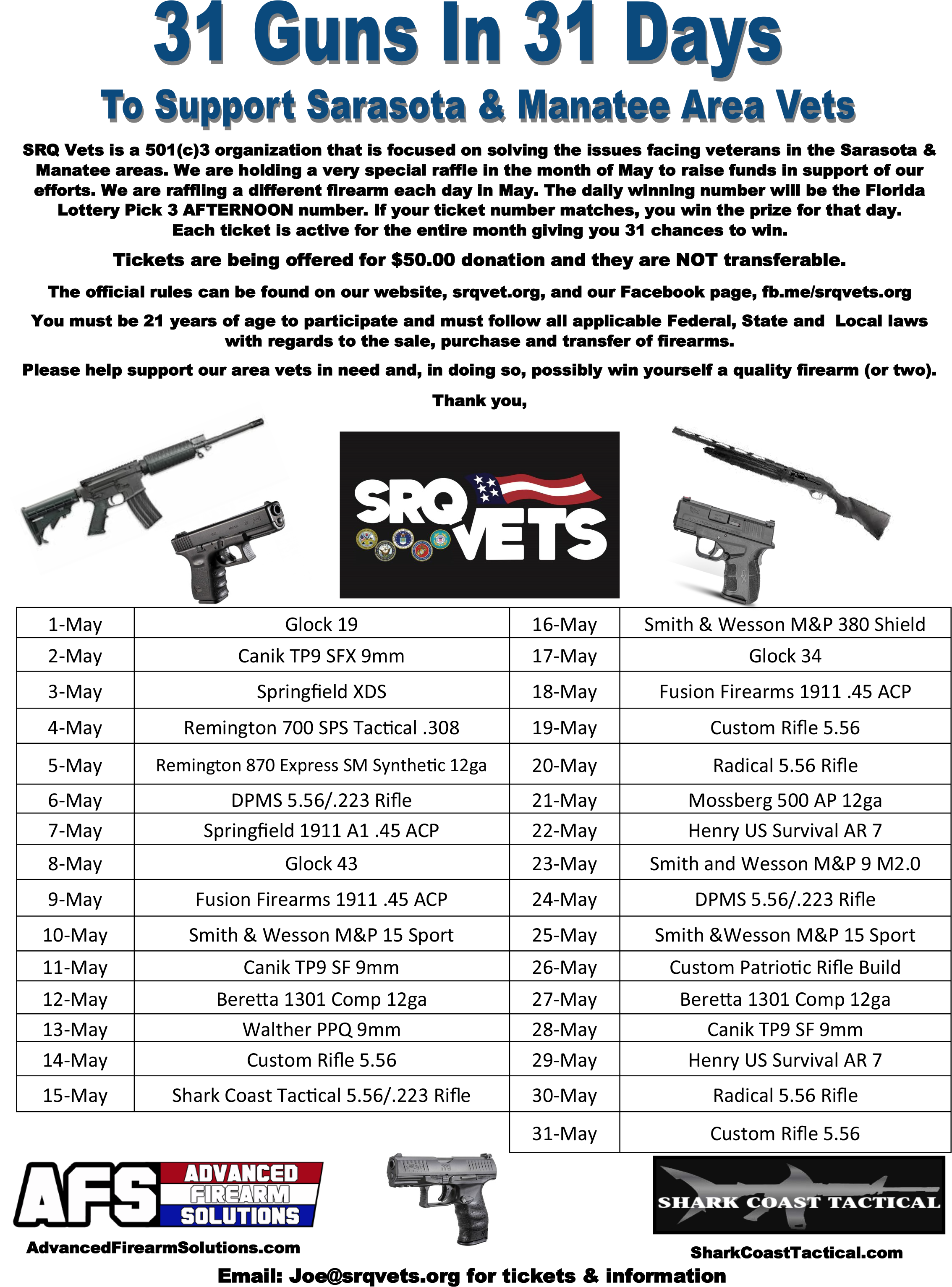 May 2018 Gun Raffle - Gun Raffle Flyer (2416x3084), Png Download