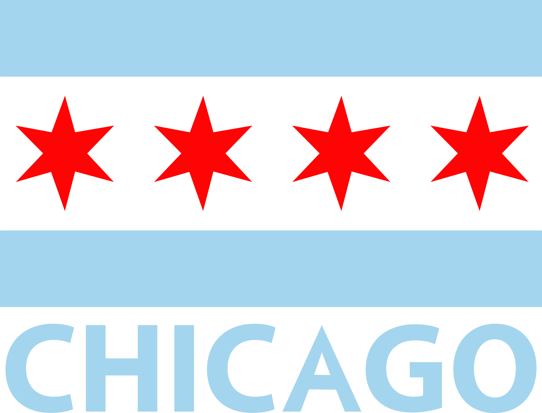 Chicago Transparent Flag - Chicago Flag (1800x1373), Png Download