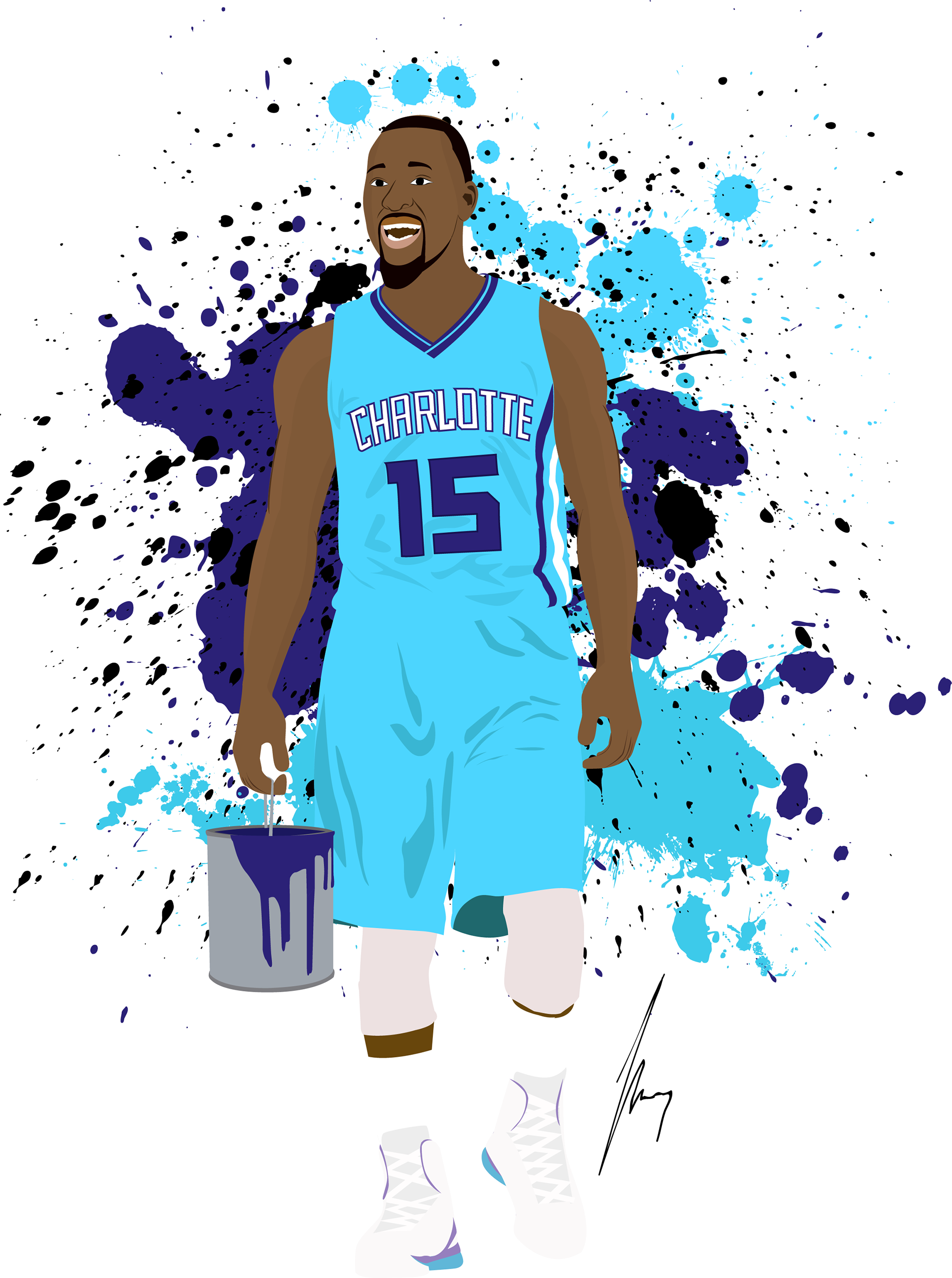 Download Kemba Walker Paint Splatter Illustration - Graphic Designer ...