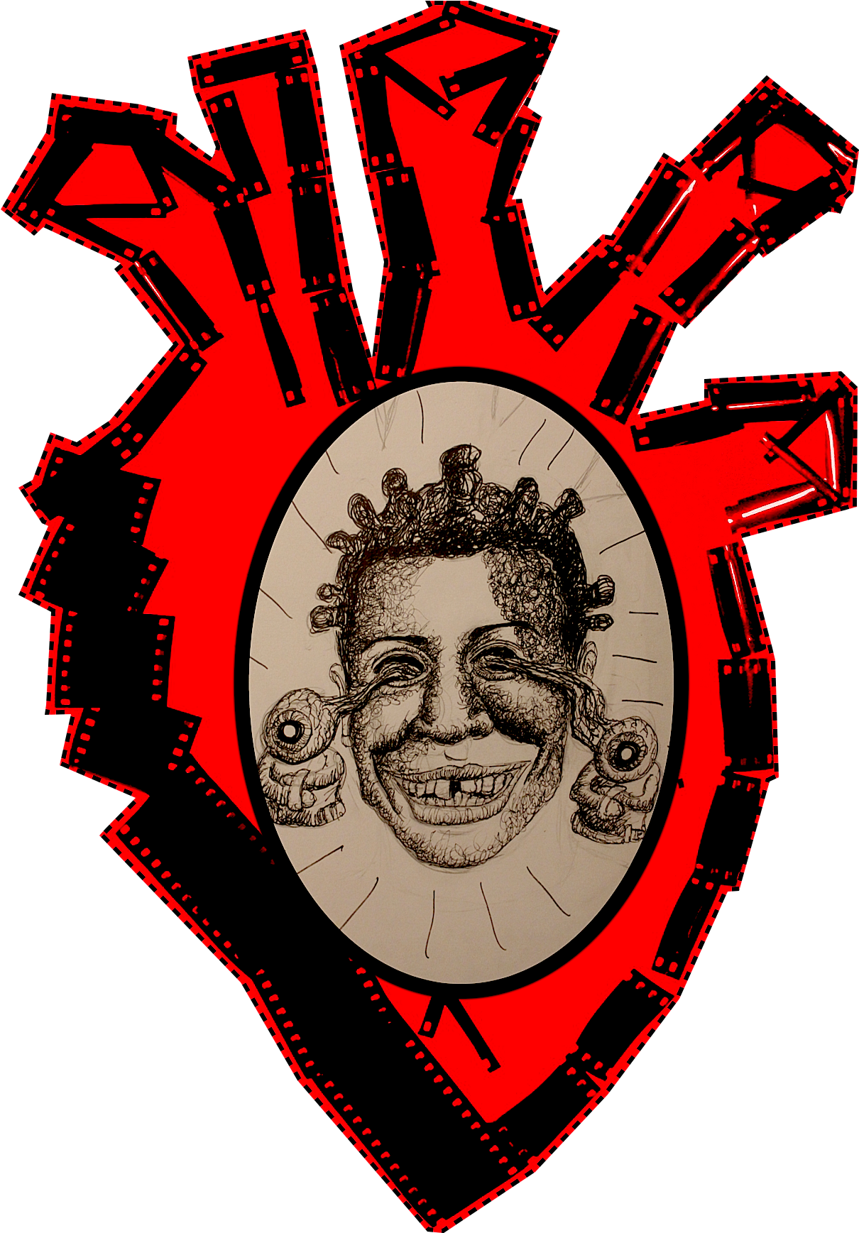 Crazy Eyes Heart - Emblem (1239x1738), Png Download