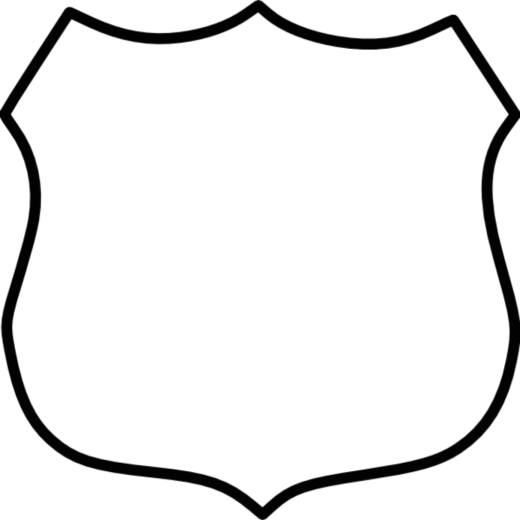 Clipart Shield Clip Art - Police Badge Outline Vector (1024x1024), Png ...