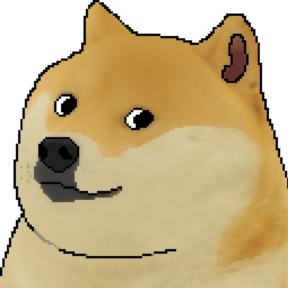 Doge Pixel - Doge Meme Pixel Art (1000x1000), Png Download