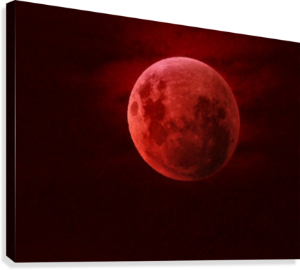 One Red Moon Canvas Print - Red Moon (429x386), Png Download