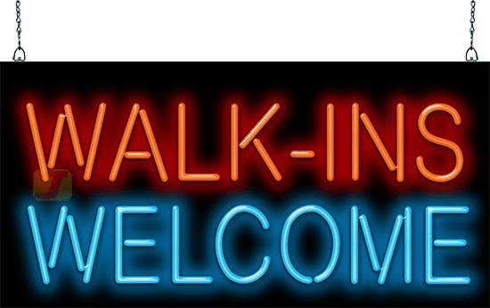 Download Walk-ins Welcome Neon Sign - Neon Welcome Sign | Transparent ...