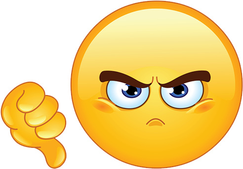 Thumb Down Smiley Copy - Don T Like Emoji (500x350), Png Download