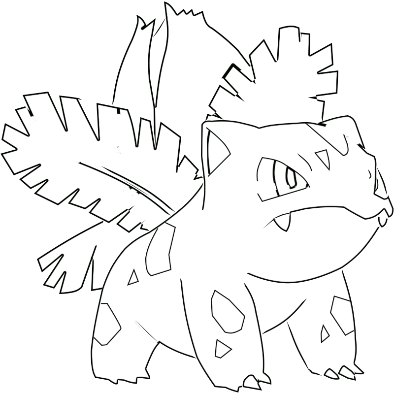 Download 28 Collection Of Ivysaur Drawing - Line Art | Transparent PNG ...