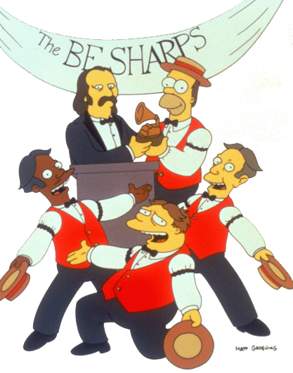 Homer's Barbershop Quartet - Barber Shop Quartet (417x532), Png Download