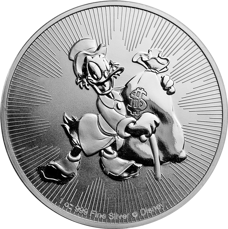 2018 Niue Disney Scrooge Mcduck 1oz Silver Coin (900x900), Png Download
