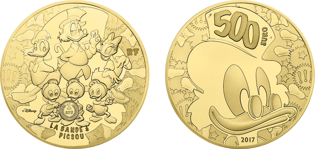 Scrooge Mcduck Gold Coin Graded (1200x570), Png Download