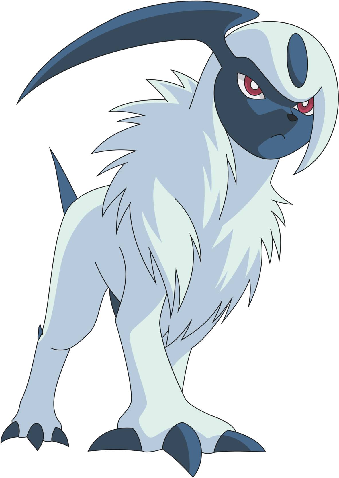 Absol Transparent Anime Clip Art Black And White - Absol Png (1280x1764 ...