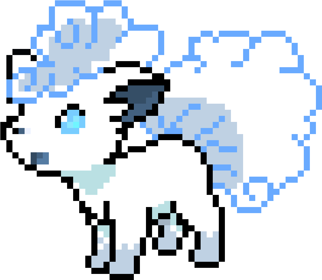 Alola Vulpix - Alolan Vulpix Pixel Art (1180x1010), Png Download