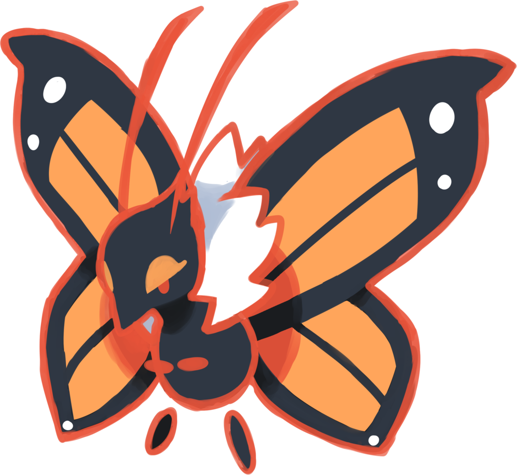 Png By Torqupine On Deviantart - Monarch Butterfly Fakemon (1024x941 ...