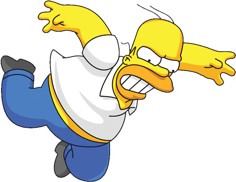 Homernew-psd - Falling Homer (798x600), Png Download