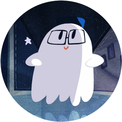 Ghost Janitor - Cartoon (486x486), Png Download