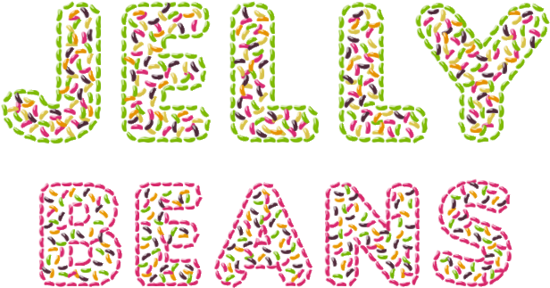 Jelly Beans Text (670x450), Png Download