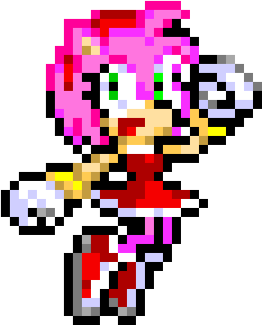 Amy Rose Pixelart - Amy Rose Pixel Art (390x380), Png Download
