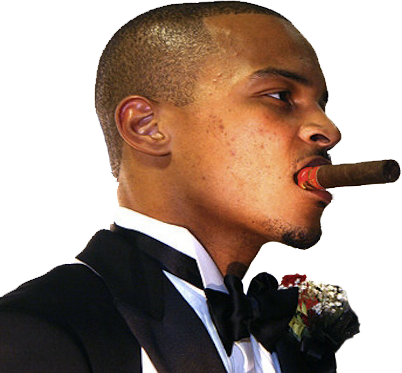 Rapper Ti Smoking Cigar - Ti Smoking A Cigar (402x373), Png Download
