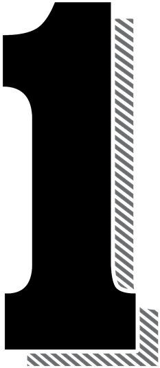 Number 1 Typography Design (480x720), Png Download