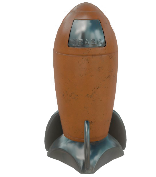 Fo4vw Trash Can - Fallout 4 Rocket Trash Can (594x614), Png Download