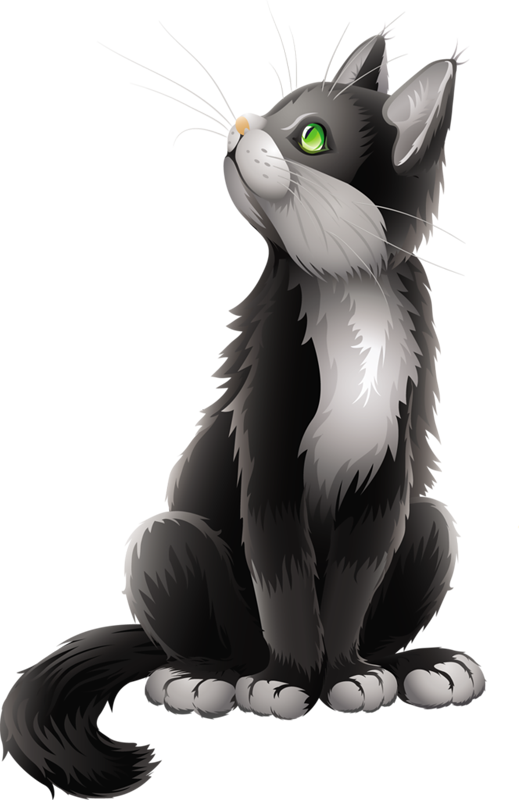 Black Cat Kitten Cartoon Clip Art - Transparent Background Cat Clipart ...