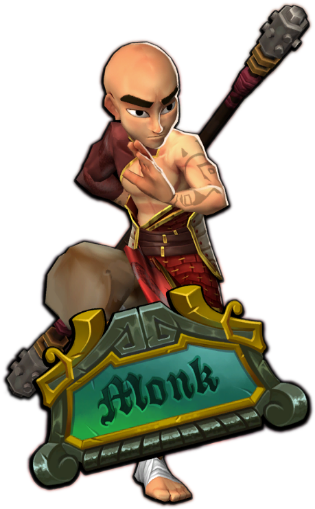 Monk Render - Dungeon Defenders 2 Characters Png (509x802), Png Download