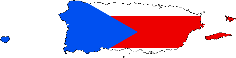 Flag-map Of Puerto Rico - Puerto Rico Map (800x207), Png Download