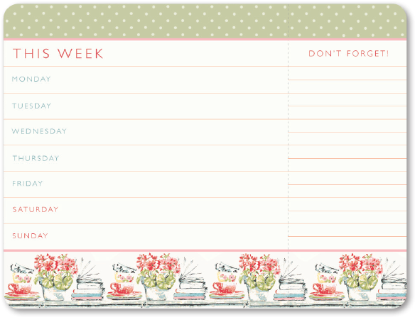 Laura Ashley Weekly Tear-off Planner - Rose (600x600), Png Download