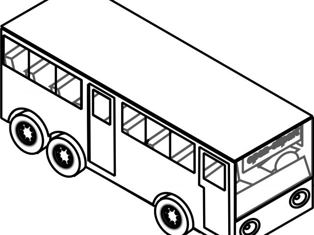 Download Drawn Bus Line Art - Bus Drawing Black And White | Transparent ...