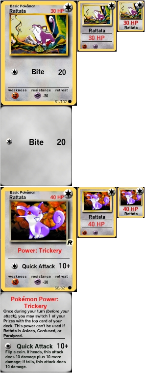 #019 Rattata - Pokemon Team Rocket 1st Edition Common Card #66 Rattata ...