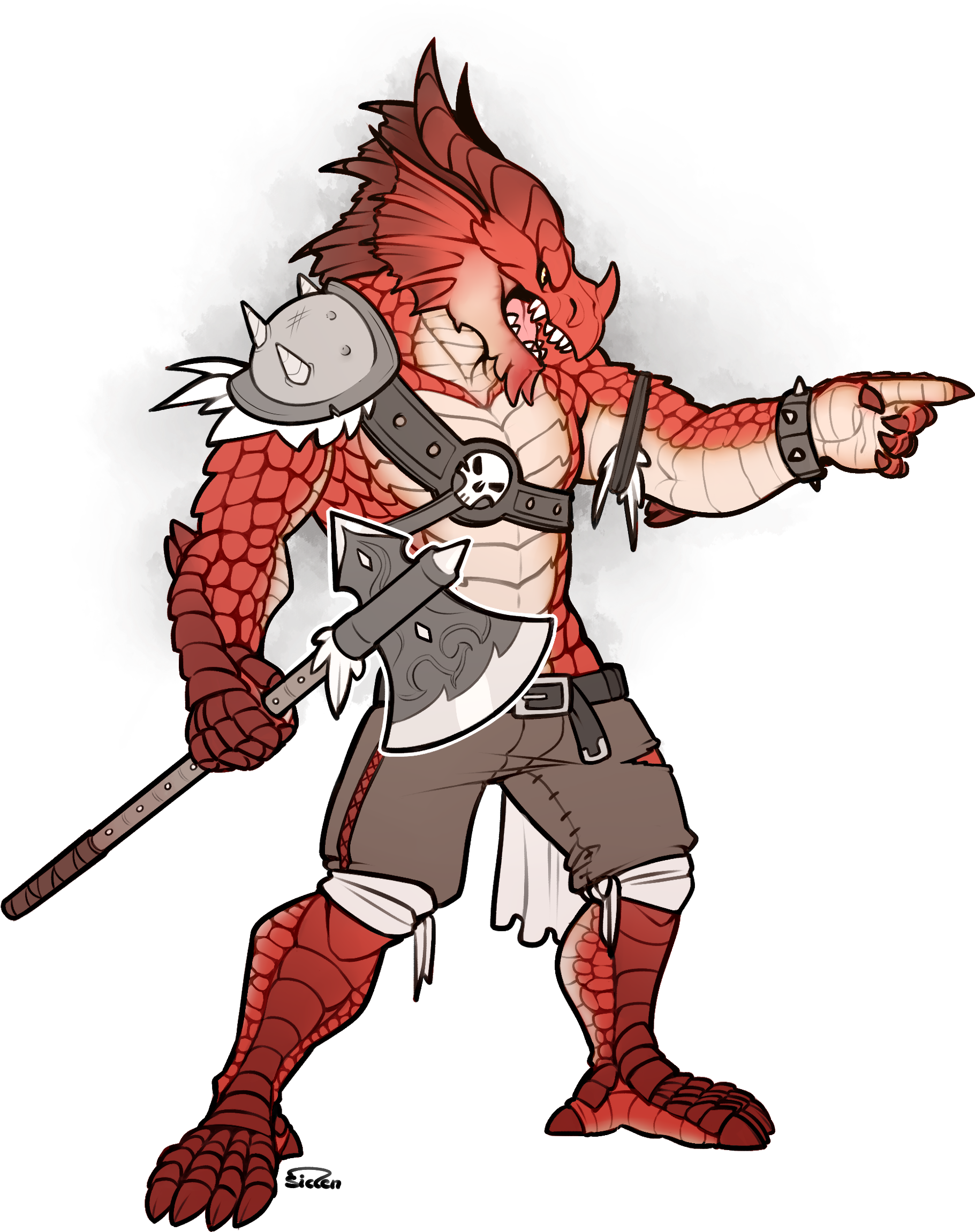 51890425 - Roll20 Red Dragonborn (1947x2461), Png Download