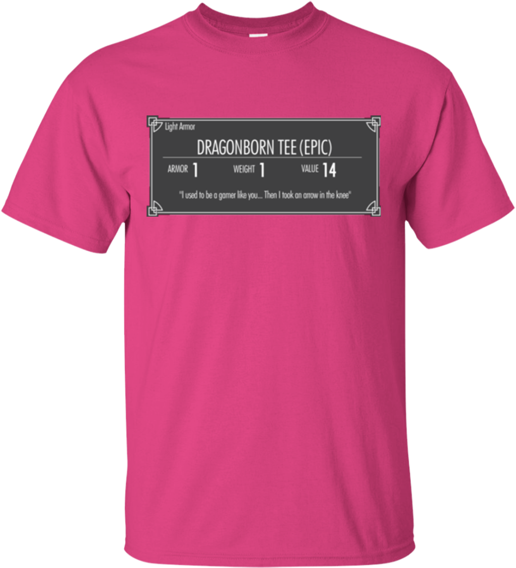 Dragonborn Tee T-shirt - Black Shirts With Pink Logo (1155x1155), Png ...