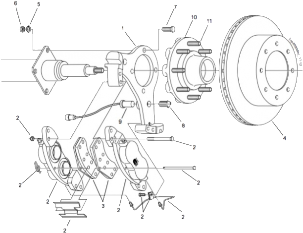 Disc Brake Hub - Illustration (685x482), Png Download