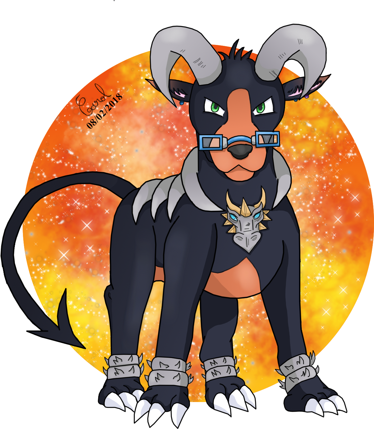 Carol The Houndoom - Houndoom (1374x1393), Png Download