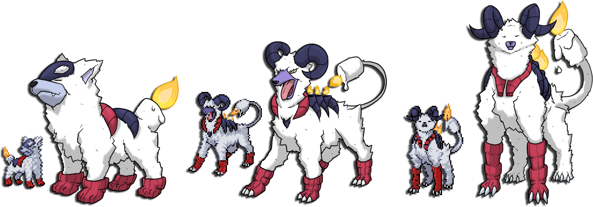 Houndoor - Pokemon Epsilon Divine Beasts (2200x750), Png Download
