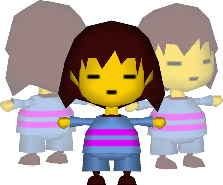 Download Zip Archive - Undertale Frisk 3d Model (750x650), Png Download