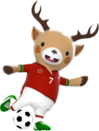 Maskot Sepak Bola - Maskot Asian Games 2018 (347x458), Png Download
