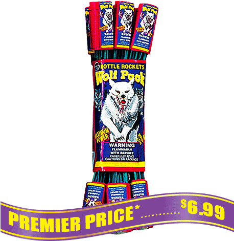Wolfpack Bottle Rockets - Jumping Jacks Fireworks (500x500), Png Download