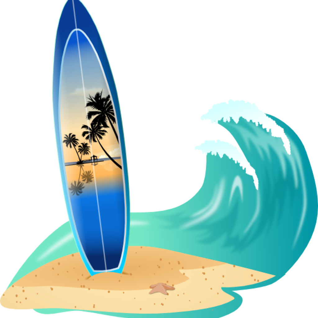 Clip Art Freeuse Library Surf Clipart Surfboard - Hawaiian Surf Board ...
