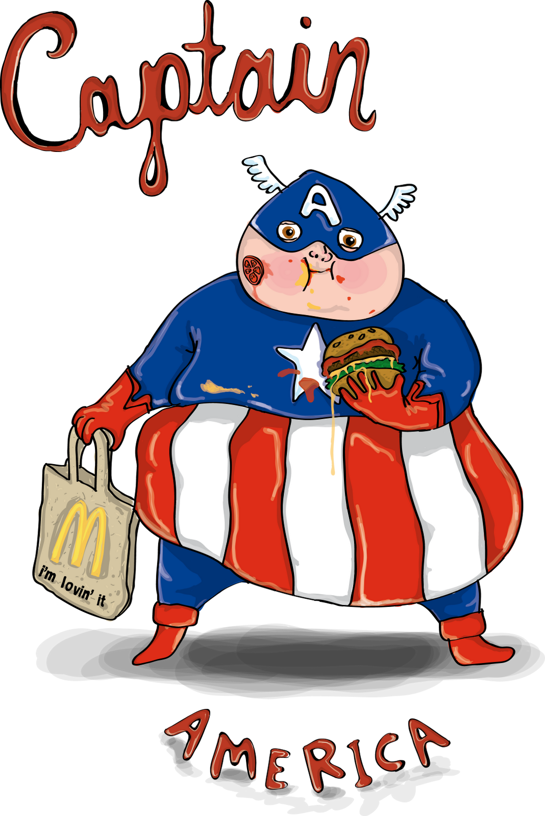 Fat Captain America - Captain America Fat Png (1068x1600), Png Download