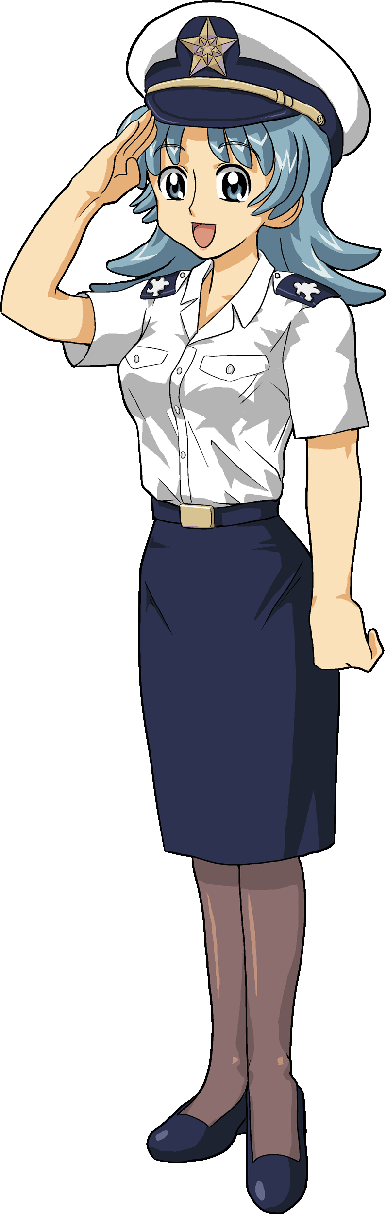 Wikipe-tan In Navy Uniform - Navy Uniform (830x2525), Png Download