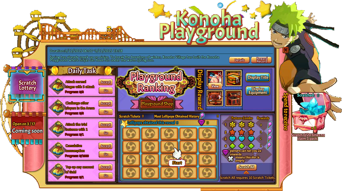 Download Konoha Playground Scratch Lottery Grid - Cartoon | Transparent ...