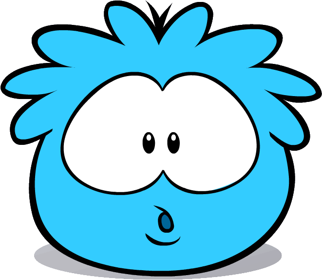 Blue Puffle Shocked - Club Penguin Gray Puffle (671x631), Png Download