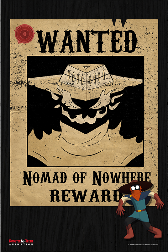 Wanted Poster - Nomad Of Nowhere Rooster Teeth (800x800), Png Download
