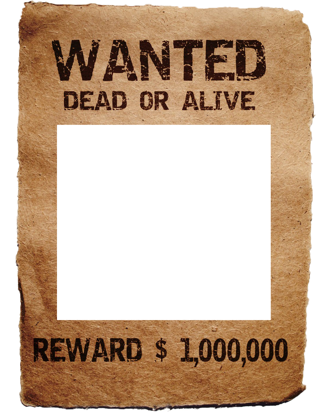 Wanted Poster Templates Wanted Dead Or Alive Psd 1076x1402 Png 