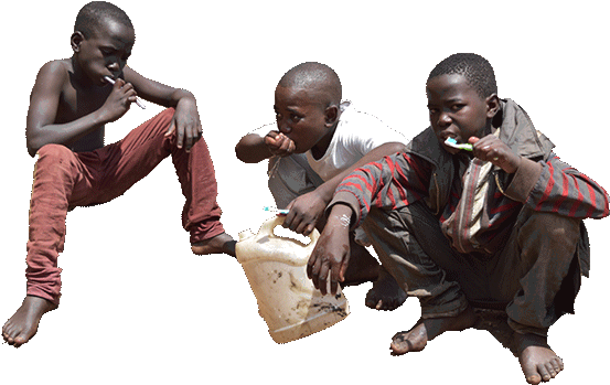 Homeless Street Children Washing Their Teeth - Street Children Png ...