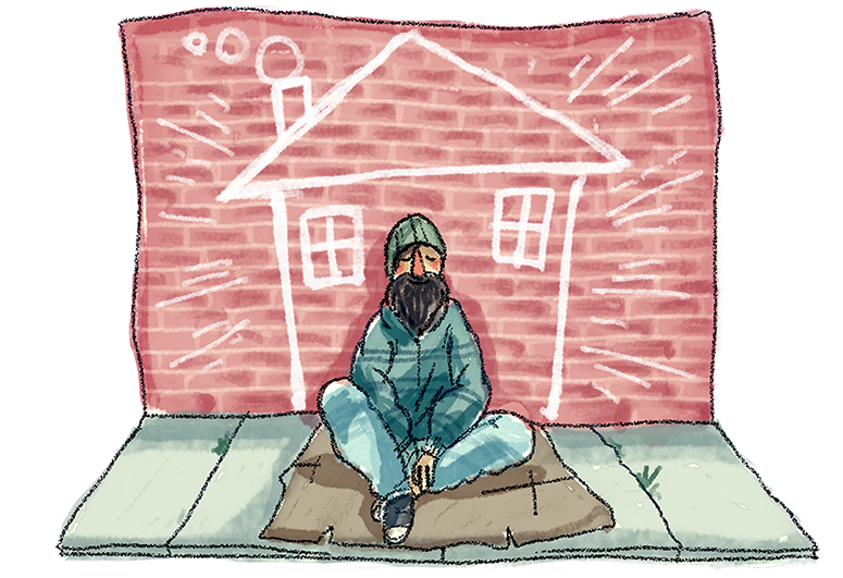 May Homeless - Homelessness Illustration (800x627), Png Download