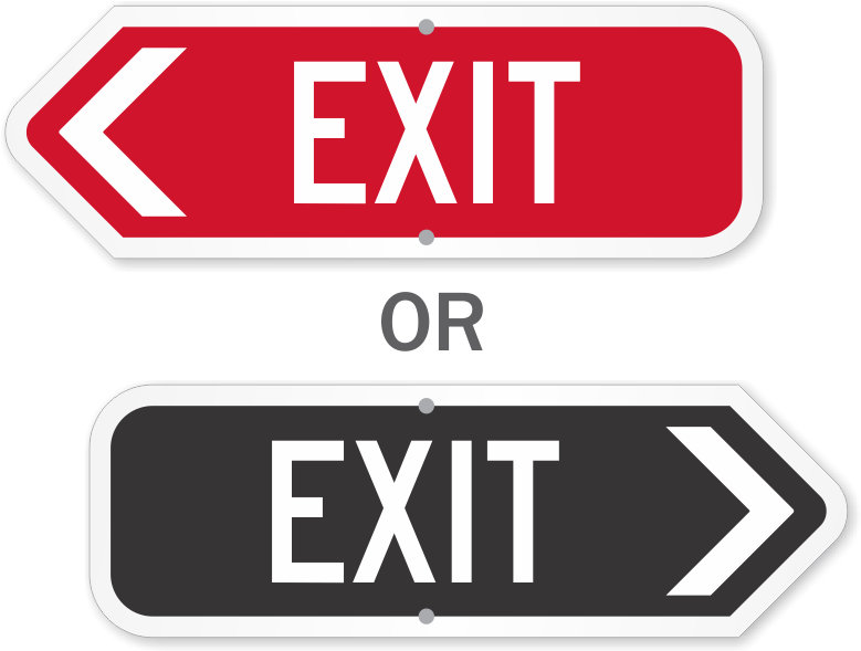 Exit Sign With Arrow - Emergency Exit Arrows (800x800), Png Download