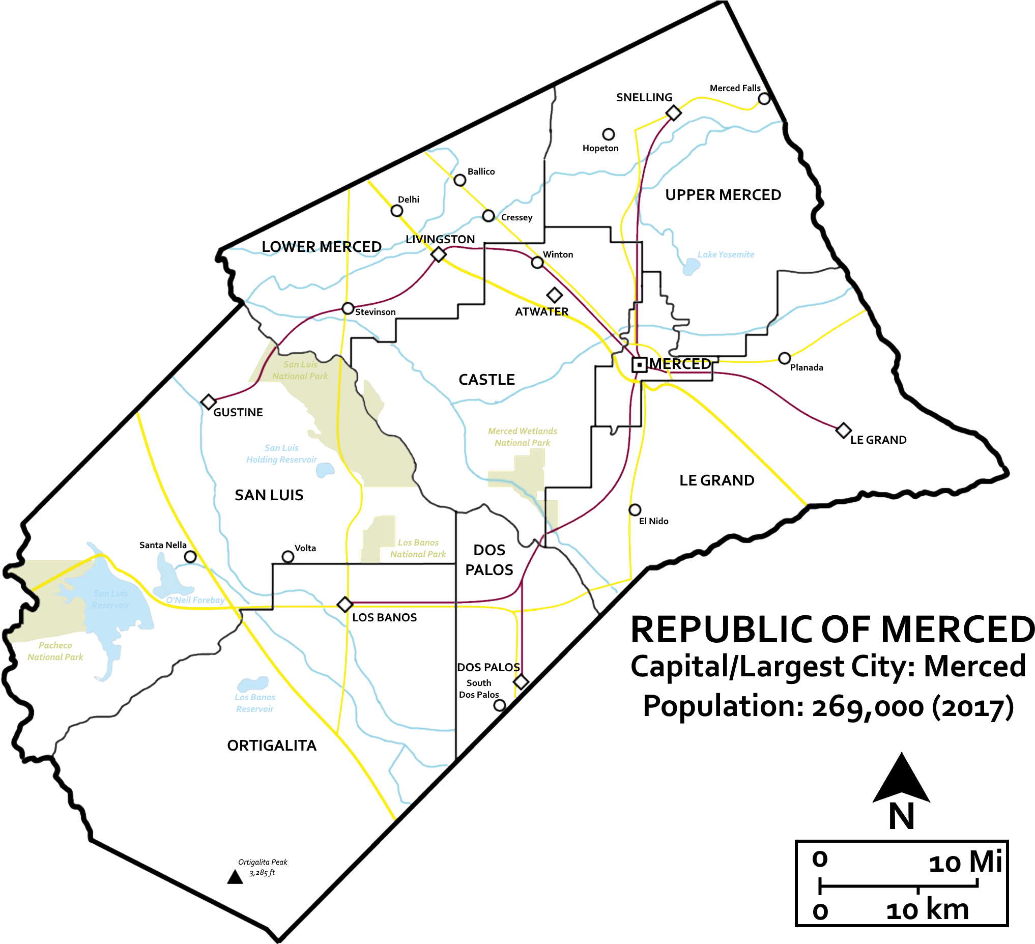 Republic Of Merced Submitted By Moshika To /r - Map (2046x1854), Png ...